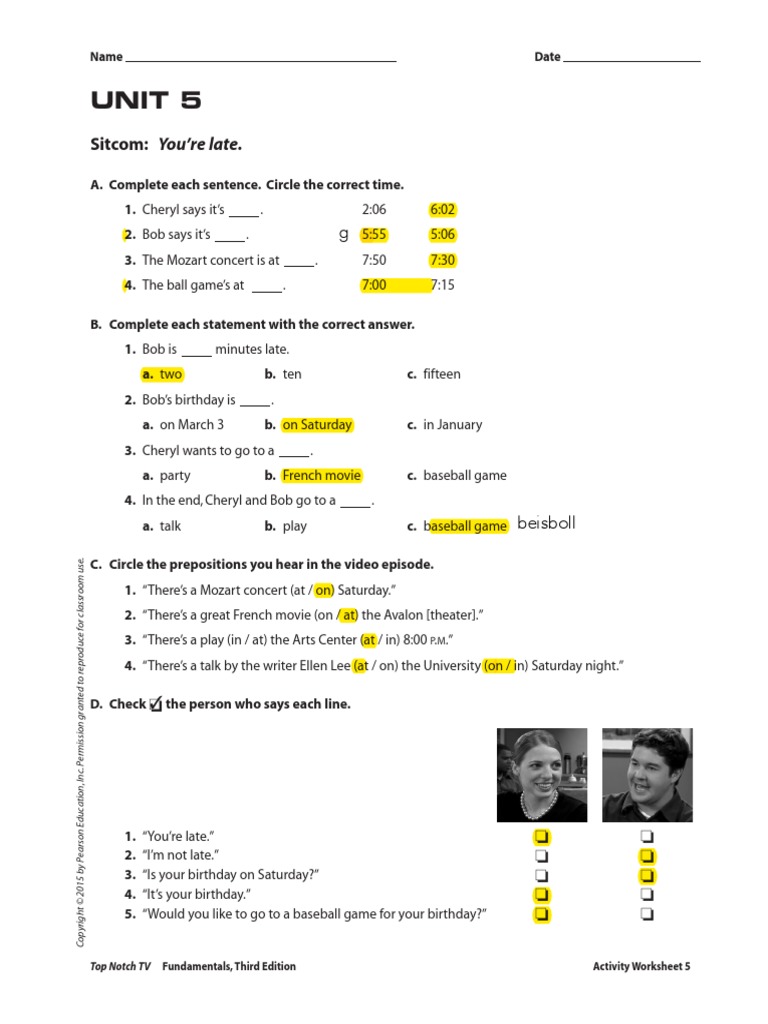 UNIT 05 Video Worksheets | PDF