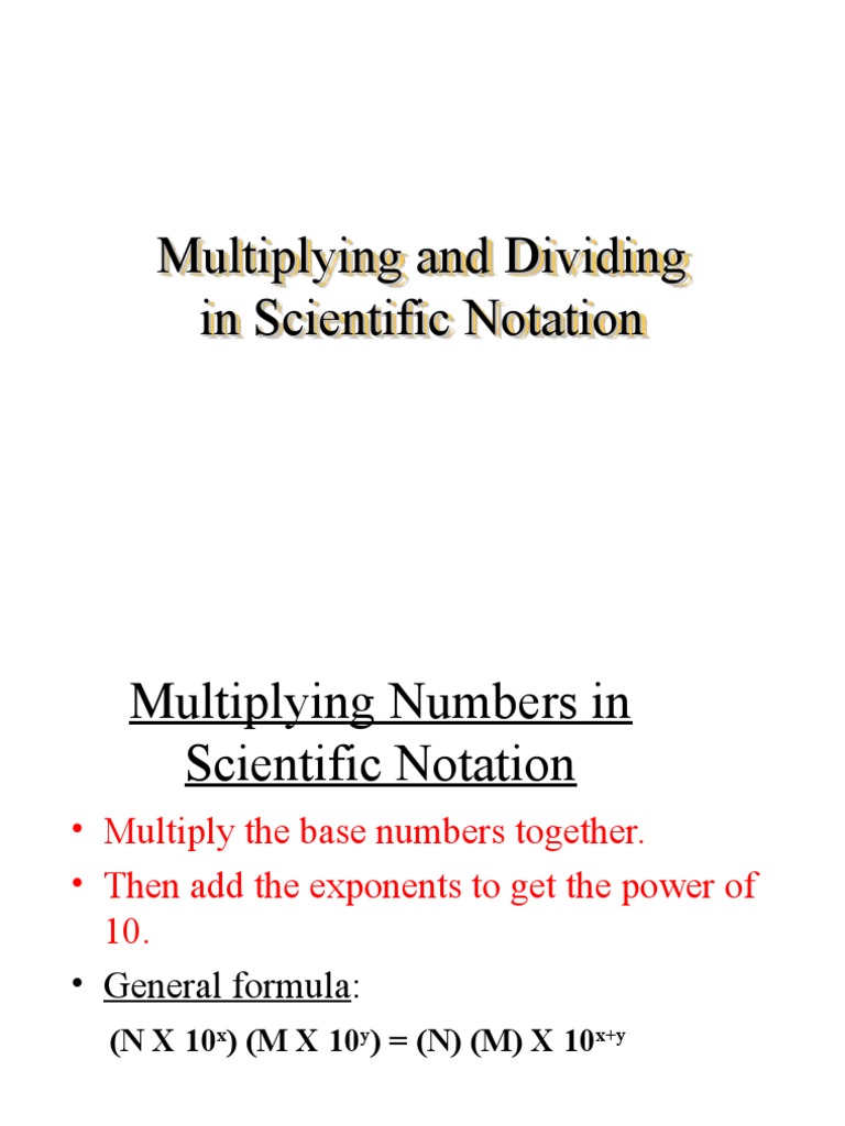 1E Multiply and Divide Scientific Notation | PDF | Multiplication ...