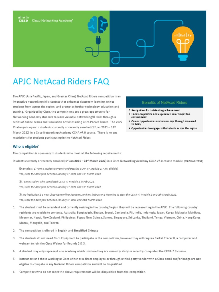 NetAcad Riders FAQ - Feb 15 2022 | PDF | Cisco Certifications