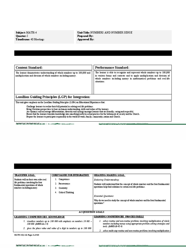 g4 Learning Guide First Quarter Sy 2017 18 | PDF | Learning | Literacy