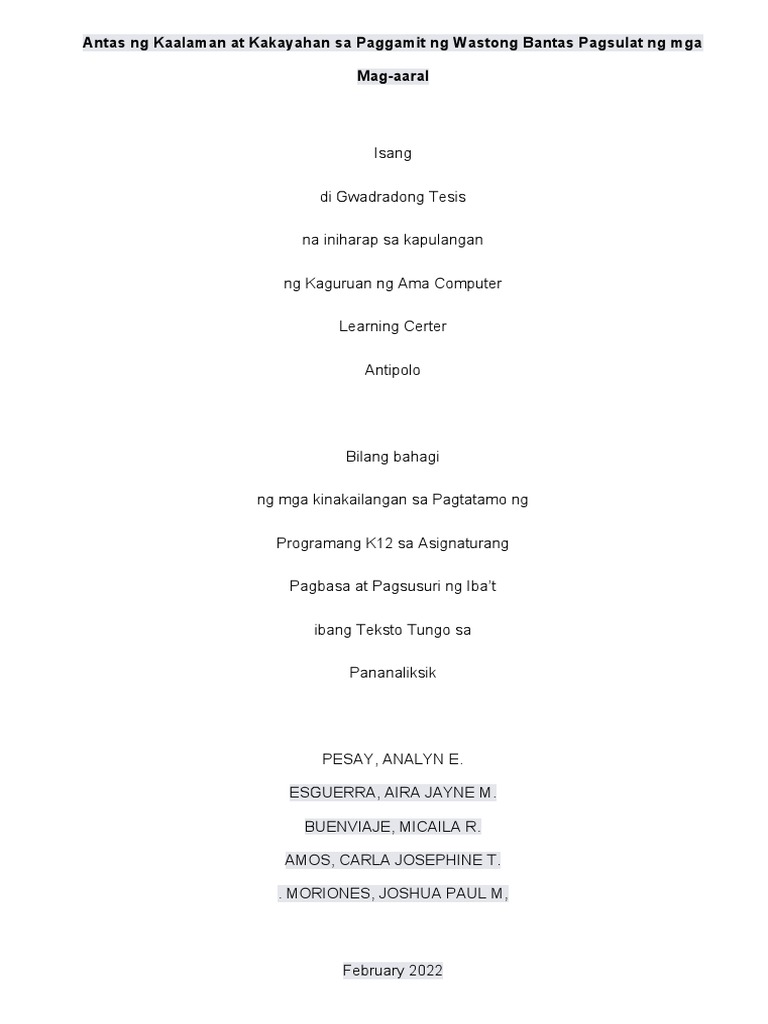 Filipino Research Paper | PDF