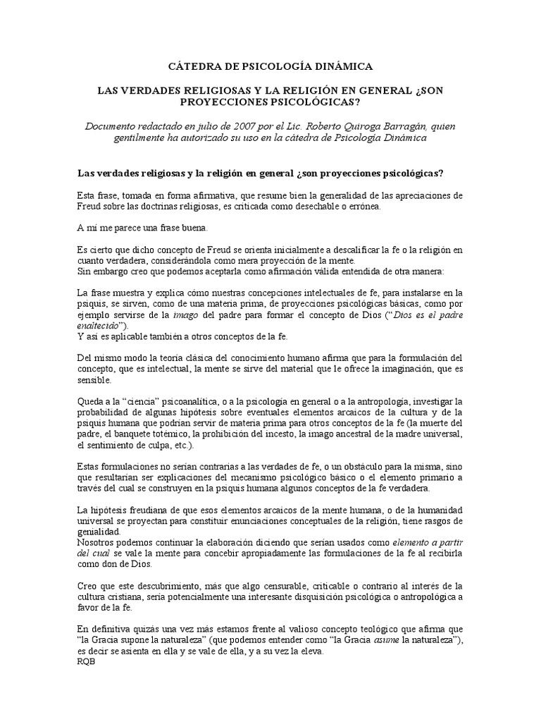 Las Verdades Religiosas Roberto Quiroga Barragán | PDF