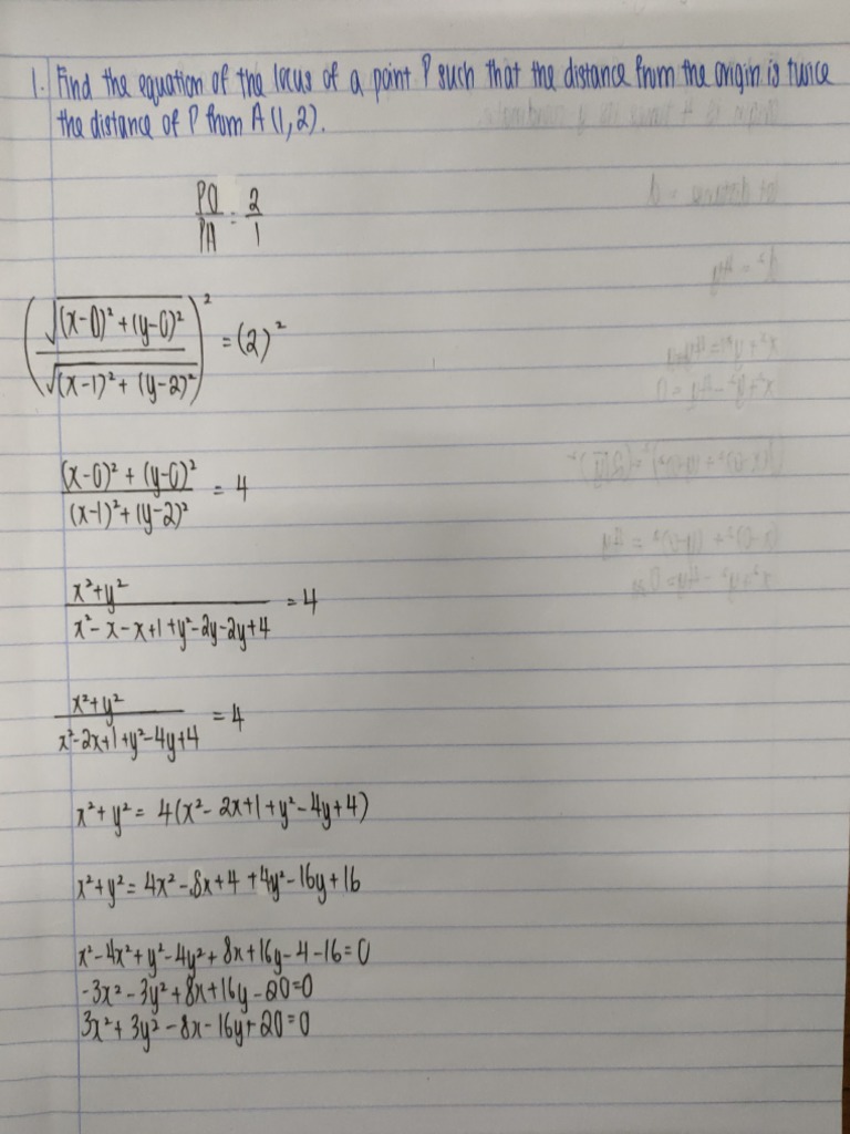 Math Locus Worksheet