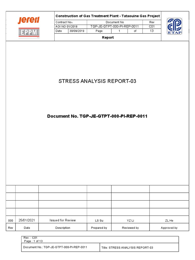 Stress Analysis Report-03: Document No. TGP-JE-GTPT-000-PI-REP-0011 ...