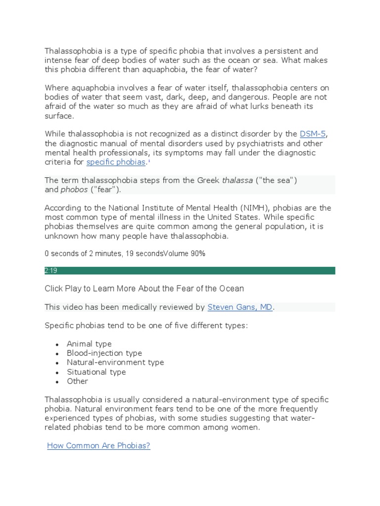 DSM-5 Specific Phobias: Click Play To Learn More About The Fear of The ...