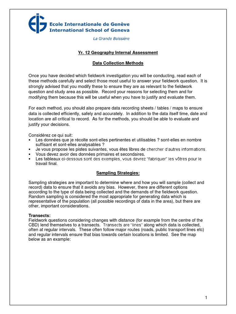 Analyzing Fieldwork Methods: A Guide for Selecting Appropriate Data ...