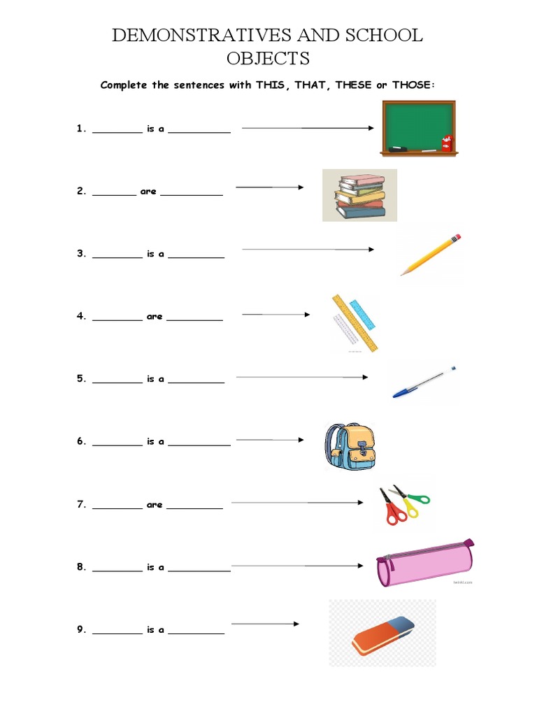 Demonstratives and School Objects | PDF