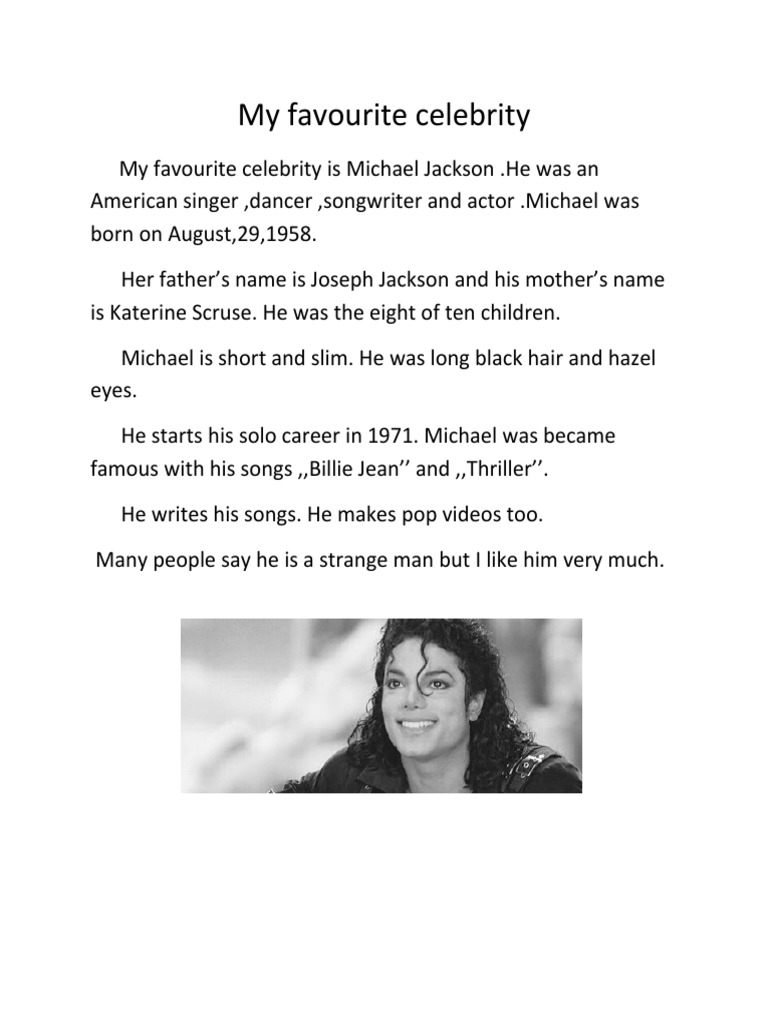 My Favourite Celebrity | PDF