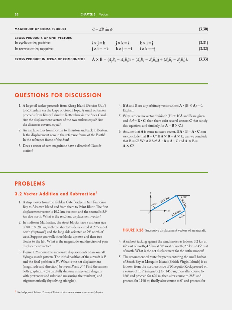 Vectors and Displacement: Magnitude of the Cross Product, Cross Products of Unit Vectors, and ...