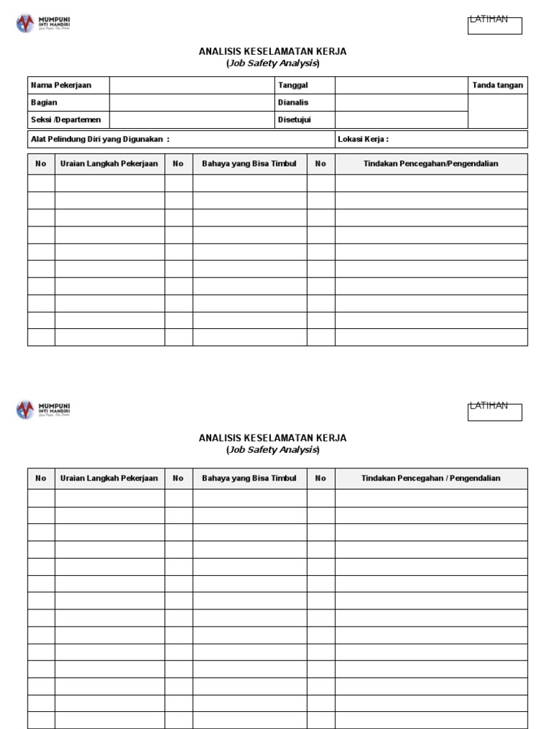 Form JSA Kosong | PDF
