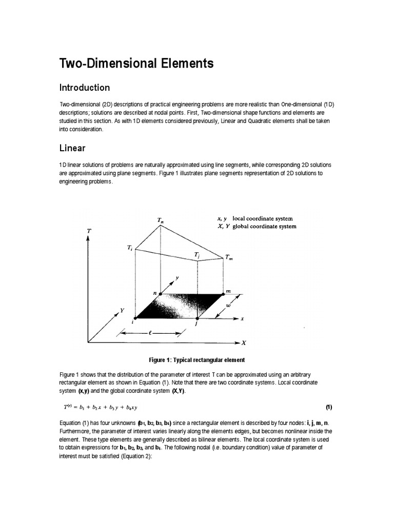 Two-Dimensional Elementsdocx | PDF | Equations | Applied Mathematics