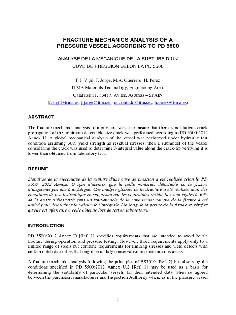 IDONIAL. Fracture Mechanics FEM PD5500 | PDF | Fracture | Stress (Mechanics)