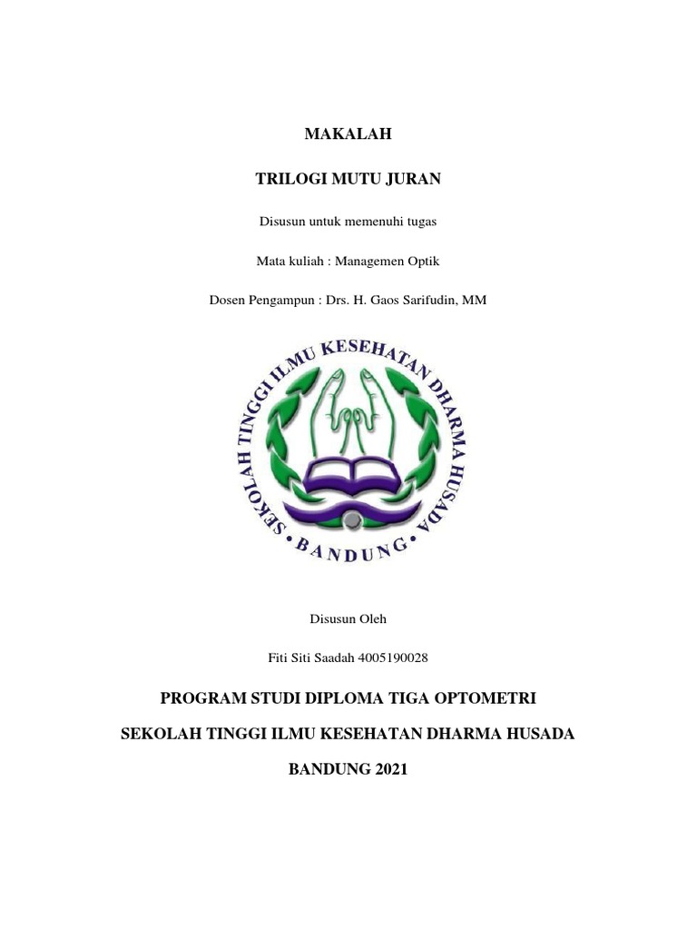 MAKALAH Trilogi Mutu Juran - Fitri Siti Saadah | PDF