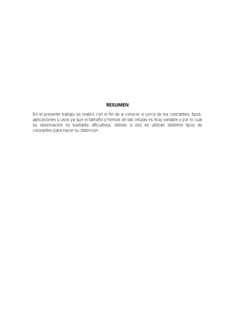 Colorantes Histológicos y sus Usos | PDF | Tinción | Biología Celular