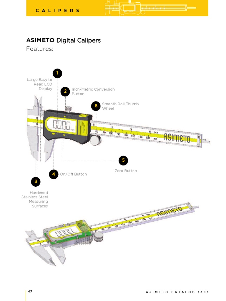 Features:: ASIMETO Digital Calipers | PDF | Calibration | Accuracy And ...