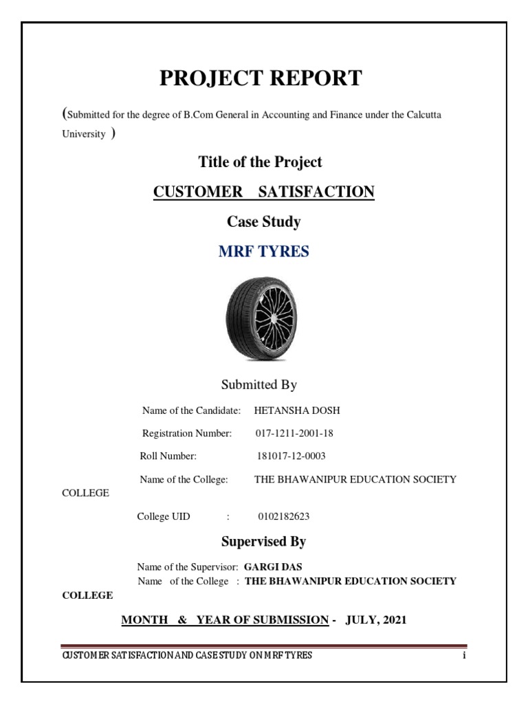 Customer Satisfaction Case Study: MRF Tyres | PDF | Customer ...