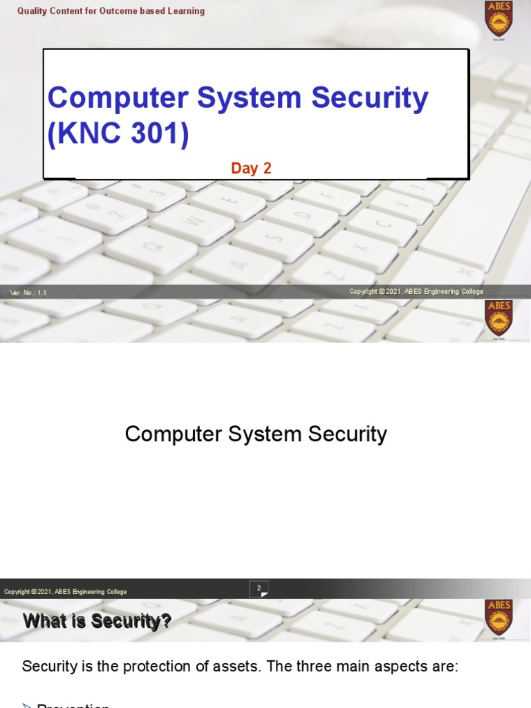 Computer System Security Knc 301 Ver No 11 Pdf Denial Of Service Attack Malware 