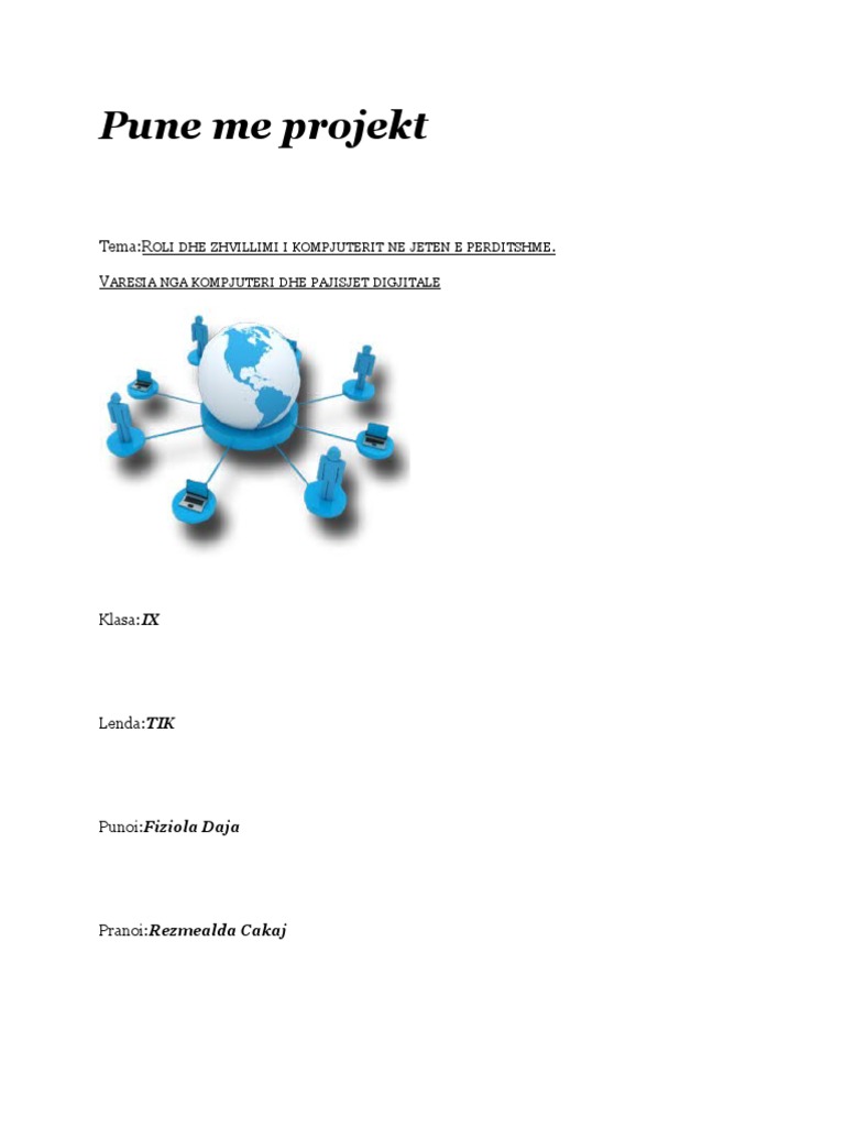 Pune Me Projekt: Tema:R - V | PDF