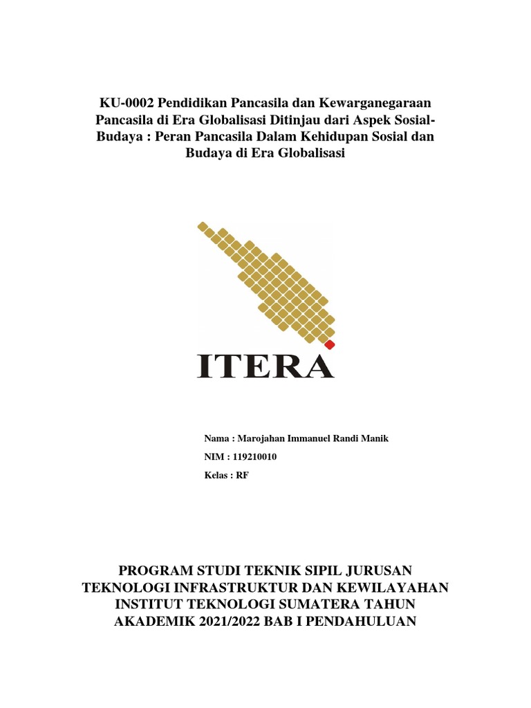 Marojahan I.Randi Manik - 119210010 - Teknik Sipil - RF | PDF | Sejarah