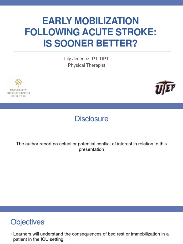 PPT Early Mobilization | PDF