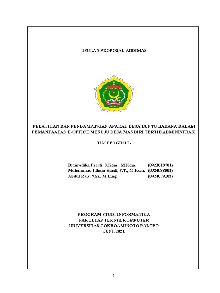 Dianradika-Draft Proposal Hibah Abdimas 2022 | PDF | Komputer
