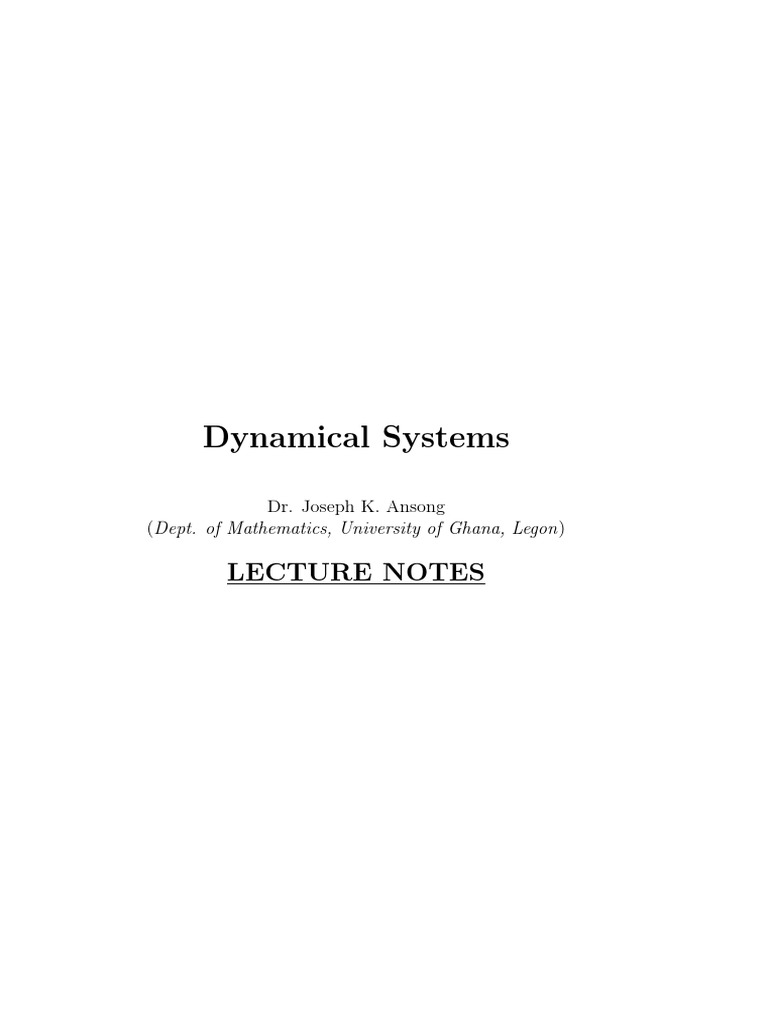 Dynamical Systems for Math Students | PDF | Chaos Theory | Equations
