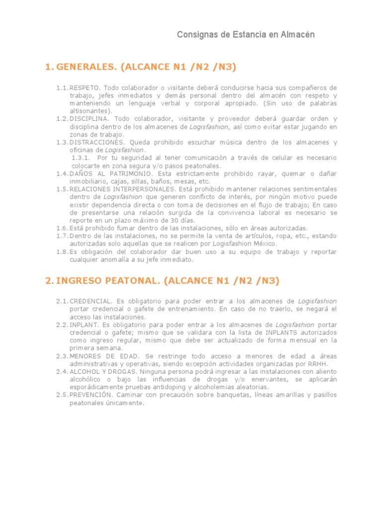 Consignas para Almacén en Logisfashion | PDF | Teléfonos móviles ...