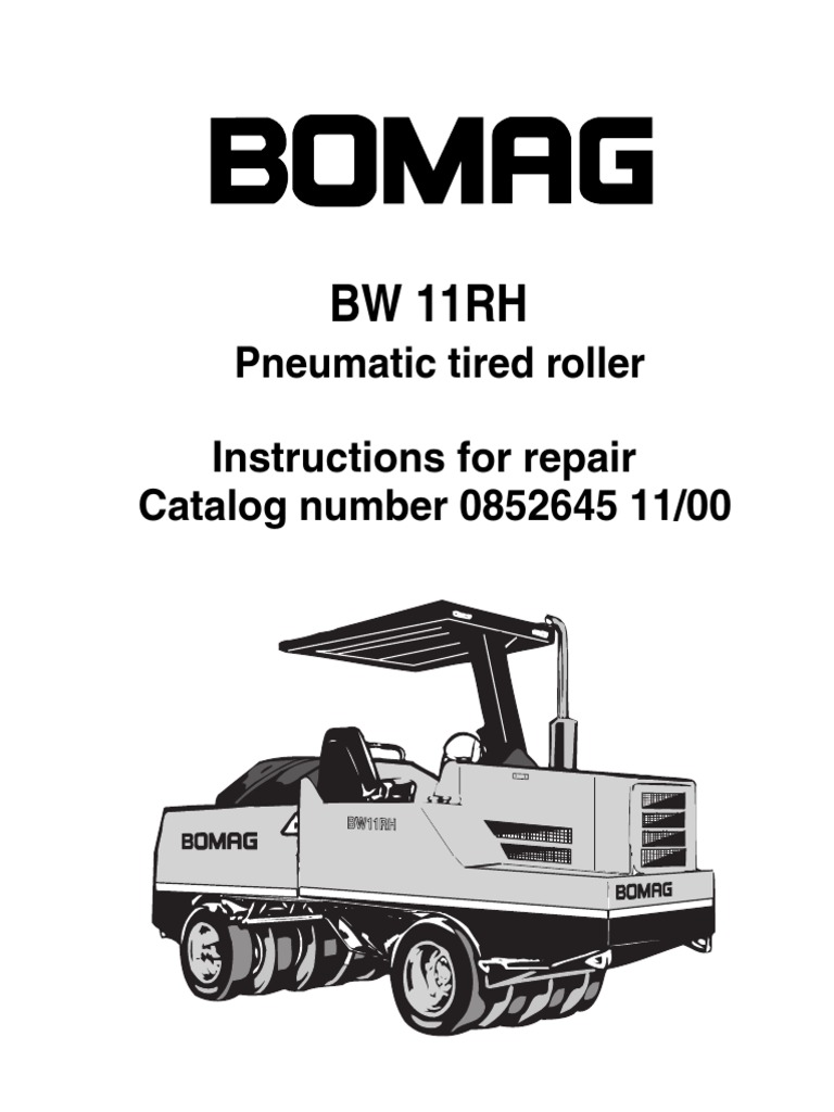 Bomag Bw11rh Pneumatic-Tired Roller Service Repair Manual | PDF ...