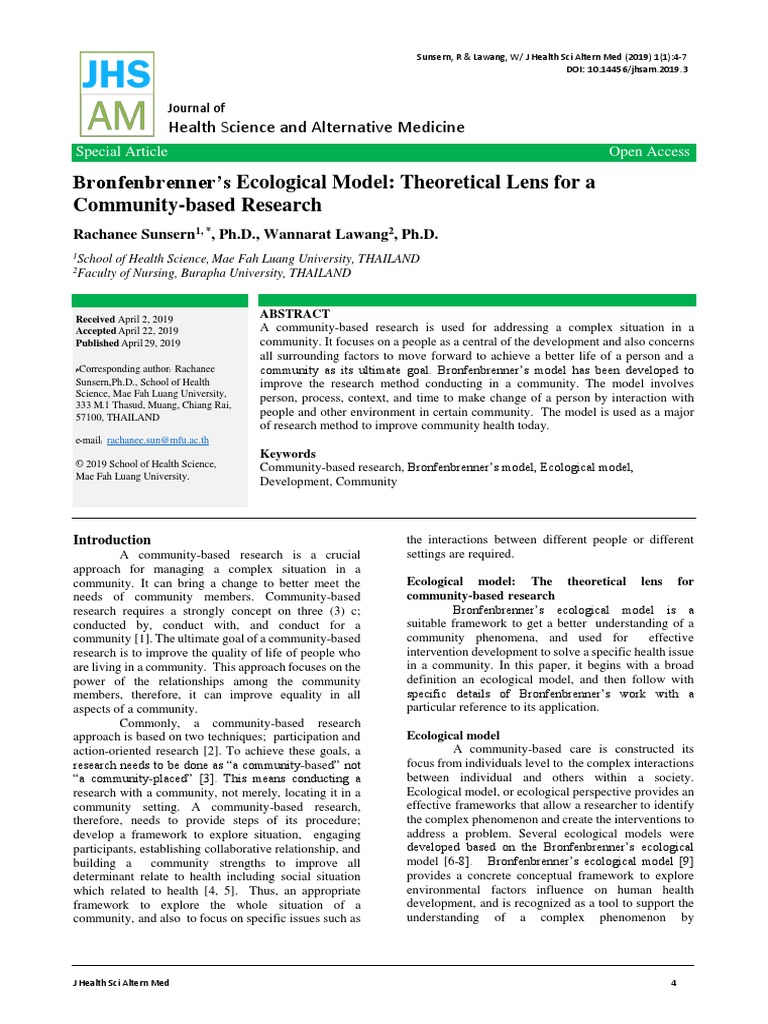 Bronfenbrenner's Ecological Model | PDF | Developmental Psychology ...
