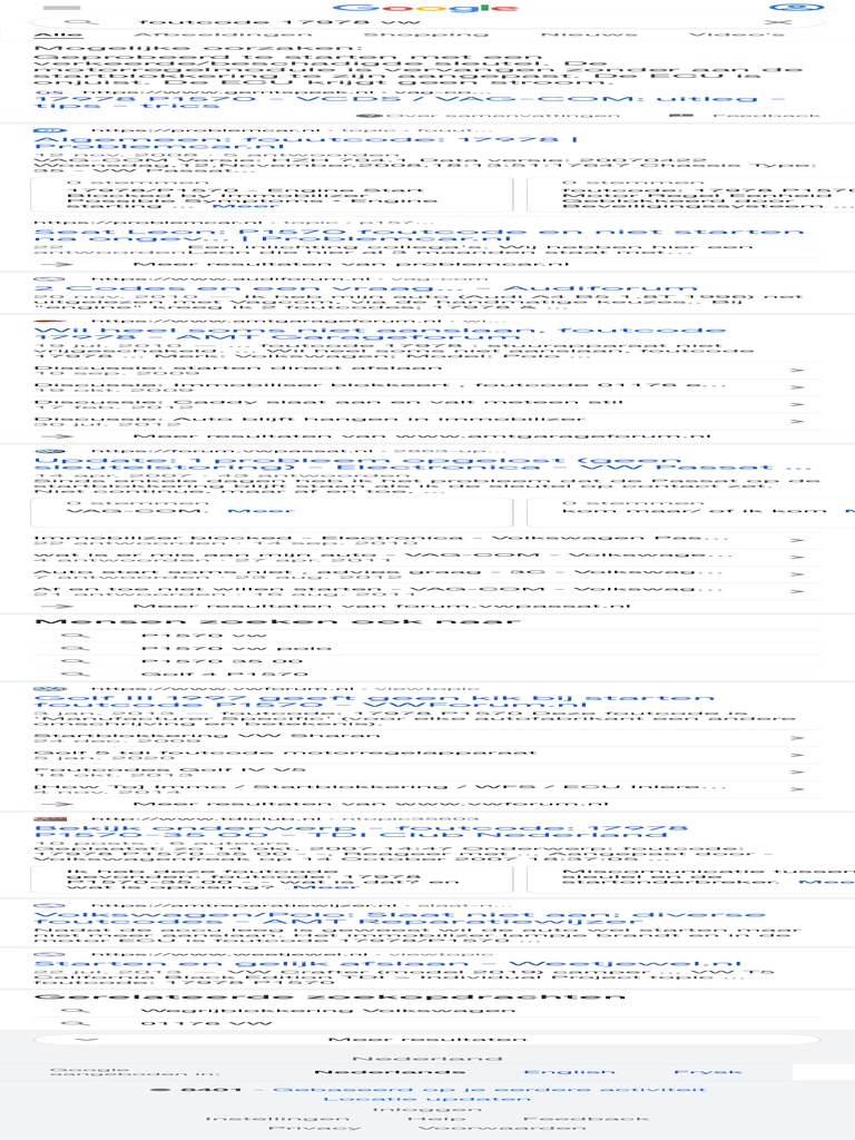 Foutcode 17978 VW - Google Zoeken | PDF