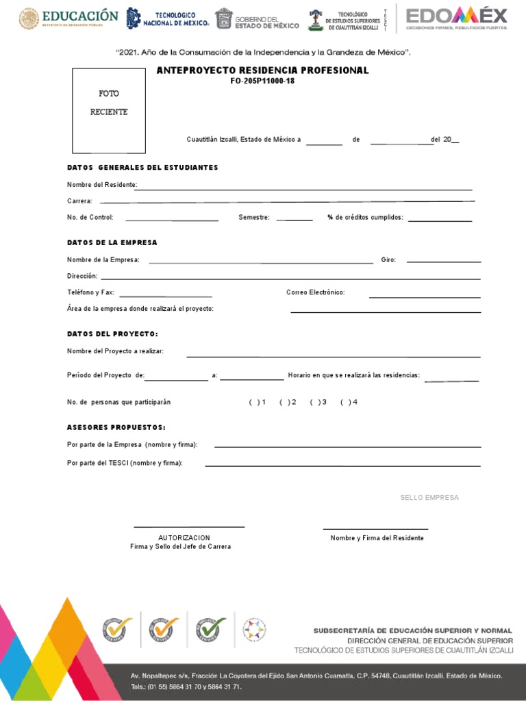 Anteproyecto Residencia Profesional V01 | PDF