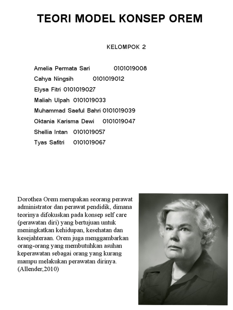 1teori Model Konsep Orem | PDF | Karier & Perkembangan | Pengembangan Diri