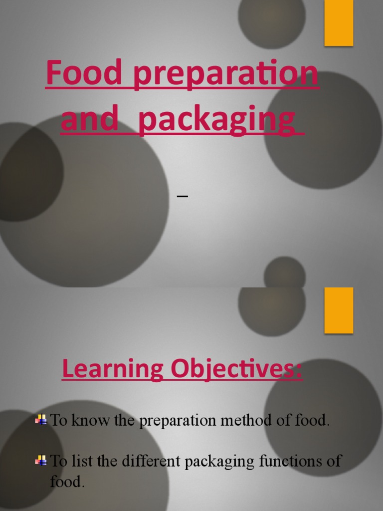 Food Preparation and Packaging | PDF