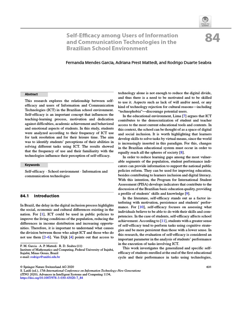 (Garcia Et Al, 2020) - Self-Eficacy Among Users of Information and ... (Garcia Et Al, 2020) - Self-Eficacy Among Users of Information and ...