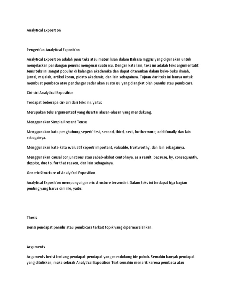 Contoh Teks Analytical Exposition | PDF