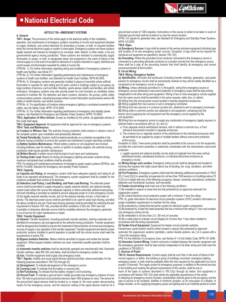 National Electrical Code: Accessories and General Information Section ...