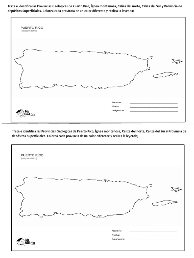 Mapa en Blanco de Puerto Rico | PDF