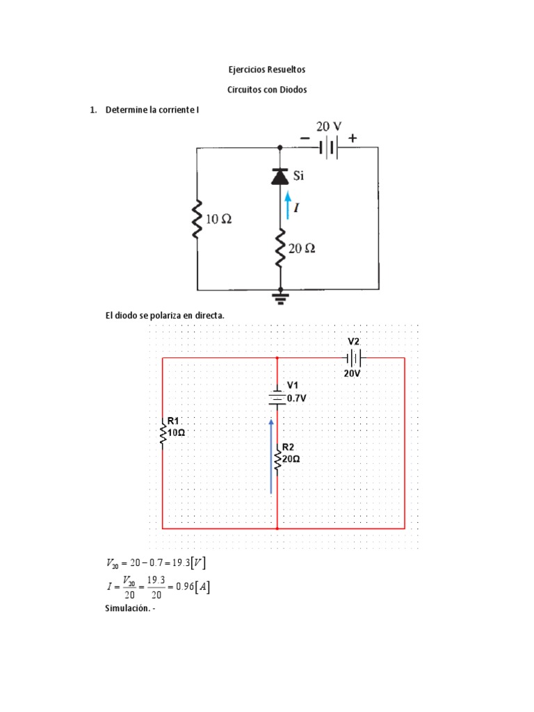 Ejercicios Resueltos de Diodos | PDF | Diodo | Materia Condensada