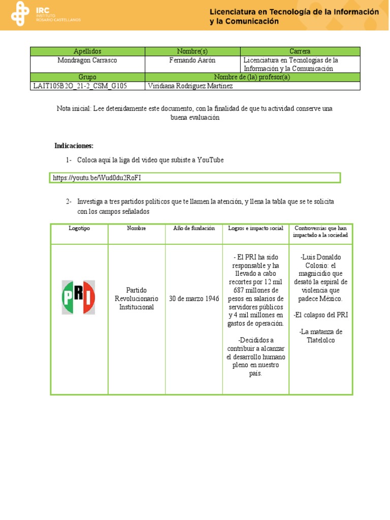 Lait105 - Ea - U2 - Femc | PDF | México | Ciudad de México