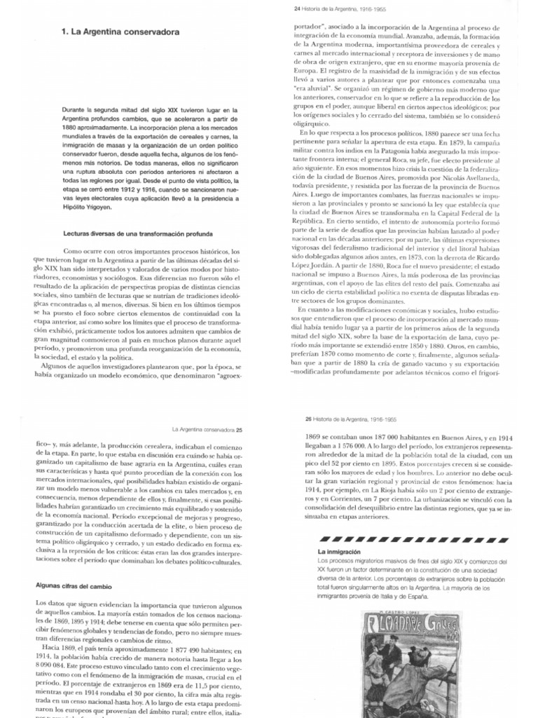 Cattaruzza Alejandro - Historia de La Argentina 1916 - 1955 PDF | PDF