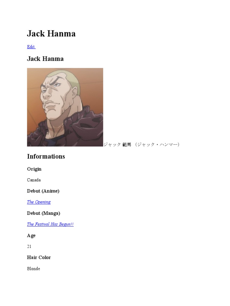 Jack Hanma | PDF