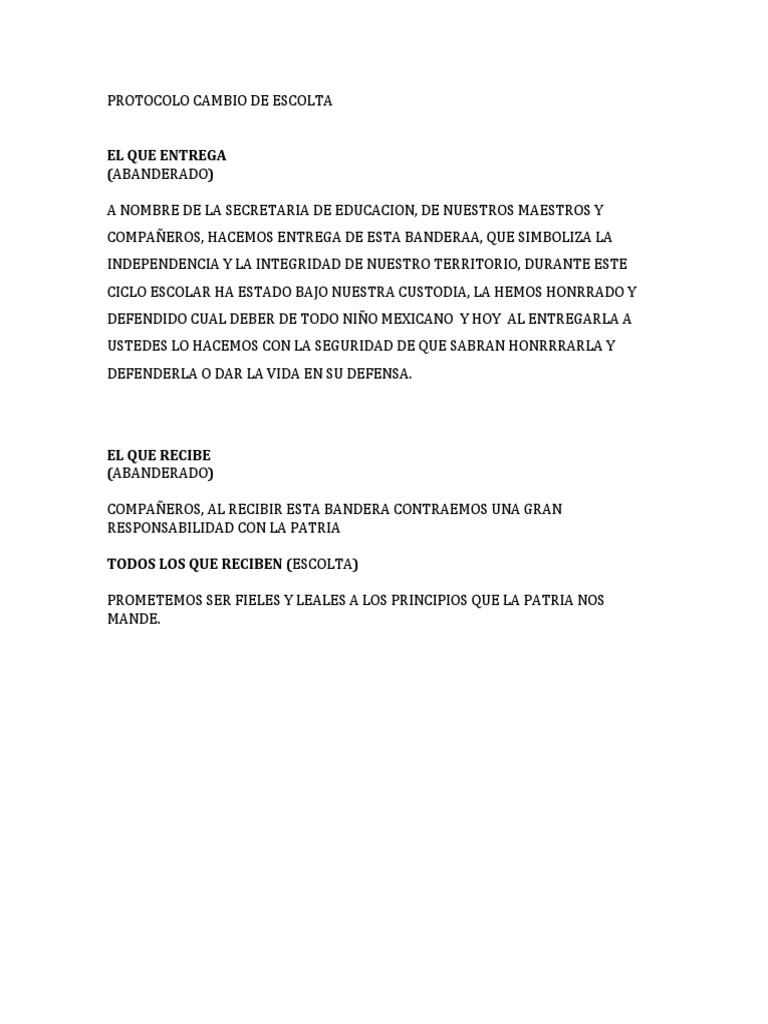 Protocolo Cambio de Escolta | PDF