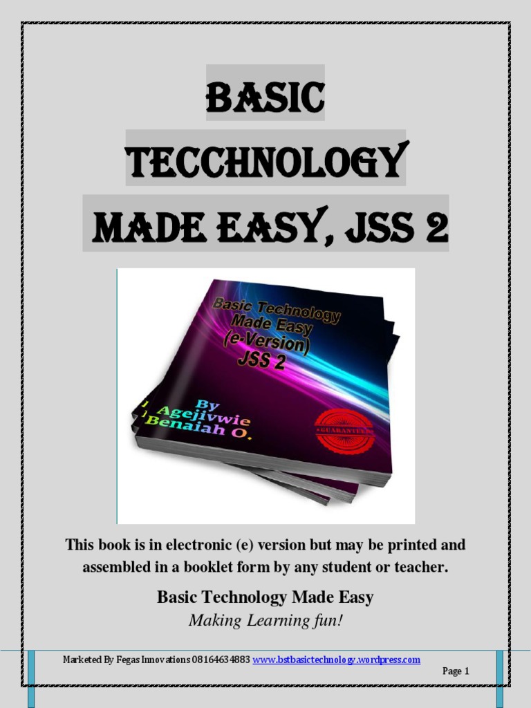 JSS 2 Basic Technology NOTES (Older Version Charpterd Complete) | PDF ...