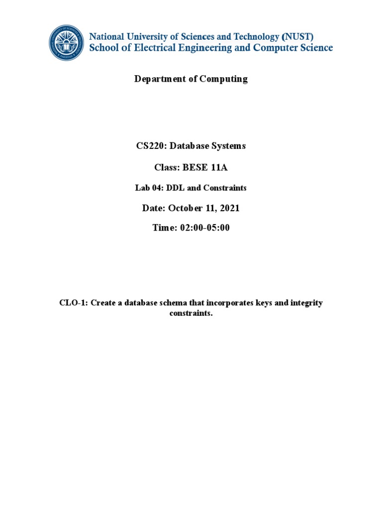 Database Lab 4 | PDF | Table (Database) | Databases Database Lab 4 | PDF | Table (Database) | Databases