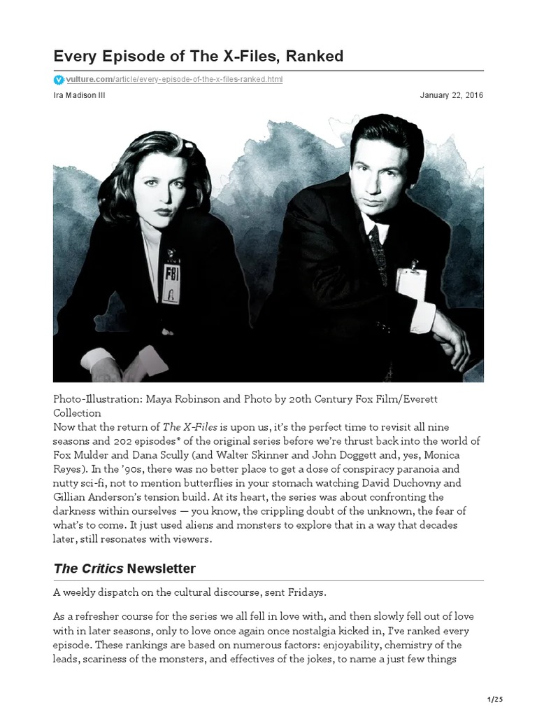 Every Episode of The X-Files Ranked | PDF | The X Files | Occult ...