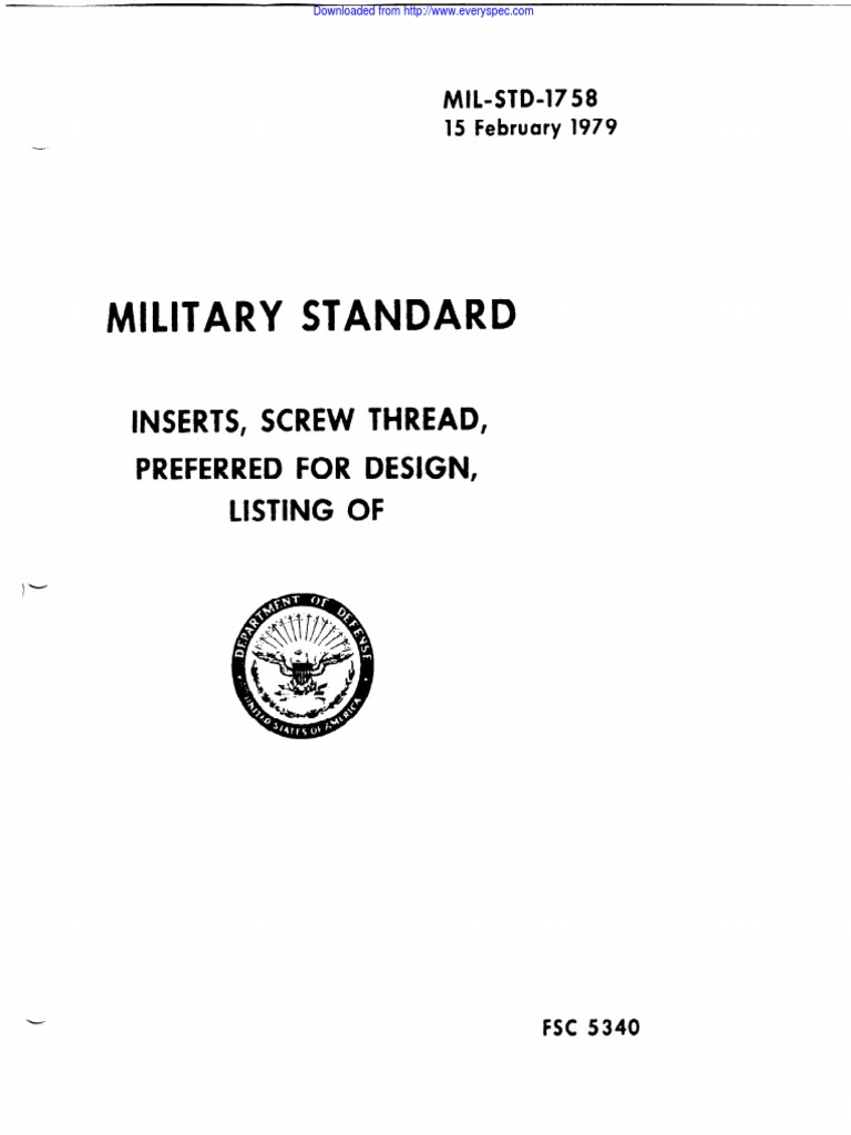 Military Standard: Inserts, Screw | PDF | Screw | Specification ...