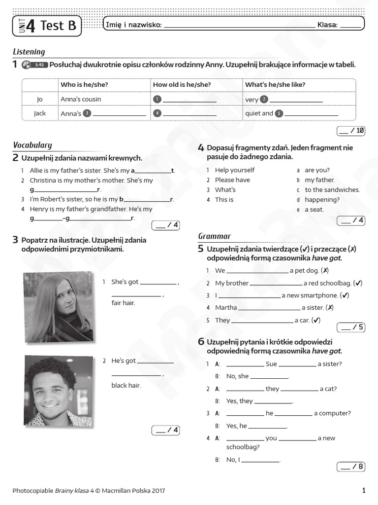 Brainy kl4 Unit Test 4 B | PDF