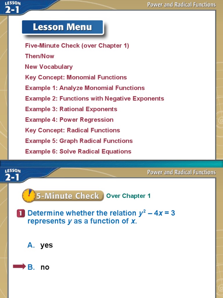 Power and Radical Functions | PDF | Continuous Function | Function ...