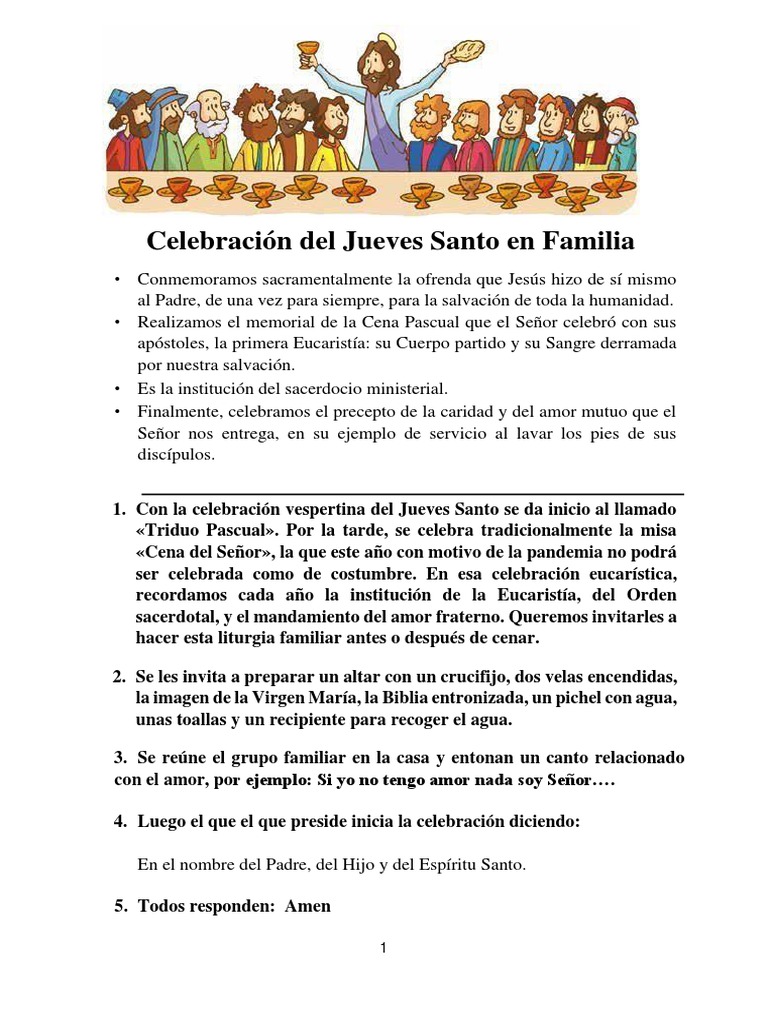 Jueves Santo | PDF | eucaristía | La resurrección de Jesús