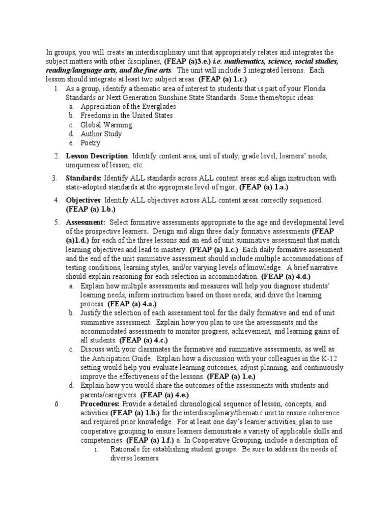 Interdisciplinary Thematic Unit | PDF